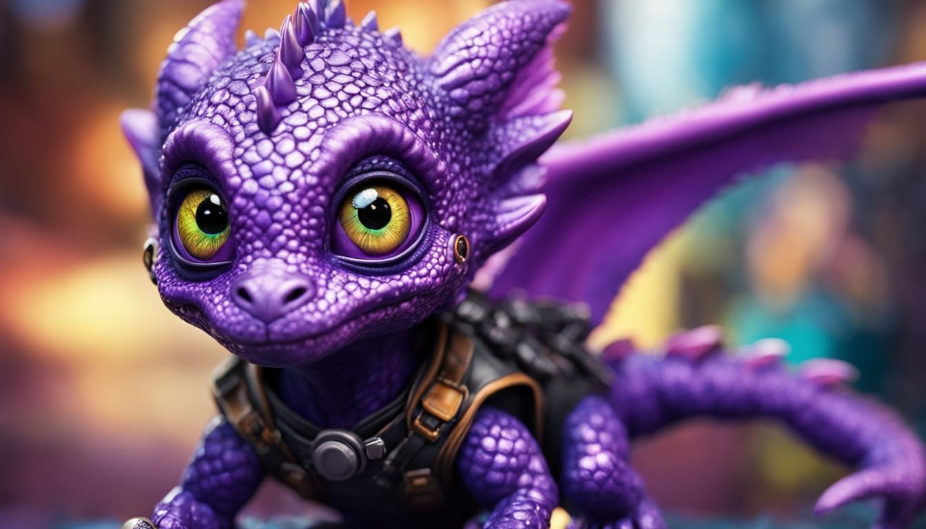 Adorable Iridescent Baby Dragon on Kitty Pryde's S... - AI Art