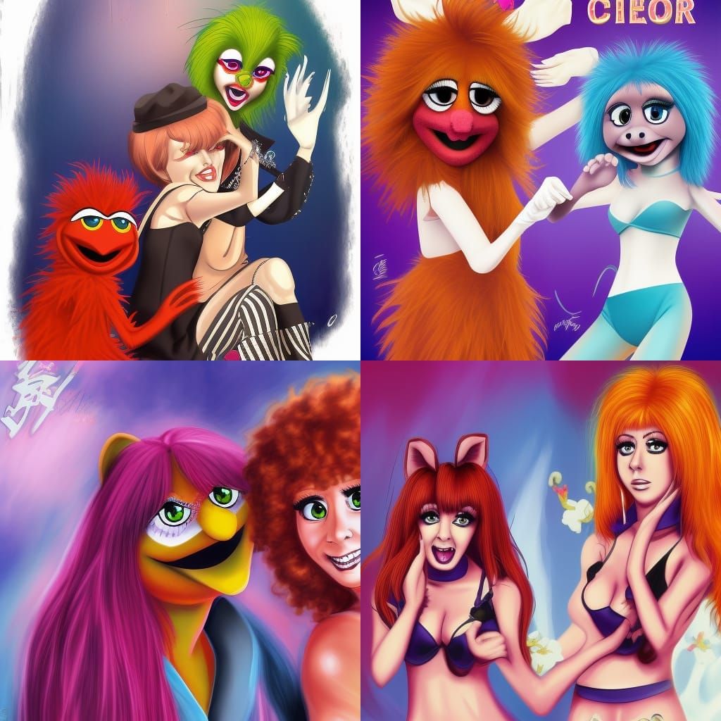 Cher and cilla black resurrected by demon muppets - AI Generated Artwork - NightCafe Creator
