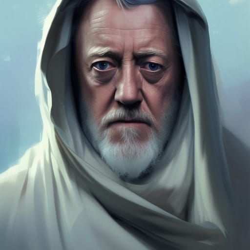 Old Alec Guinness Obi Wan Kenobi head and shoulders portrait, 8k ...