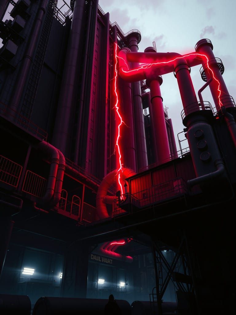 Lightning factory - Dramatic Industrial Apocalypse in High-C...
