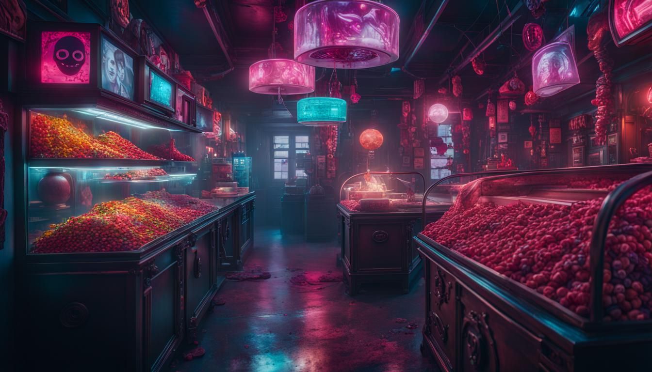 Haunted Candy Shop - AI Generated Artwork - NightCafe Creator