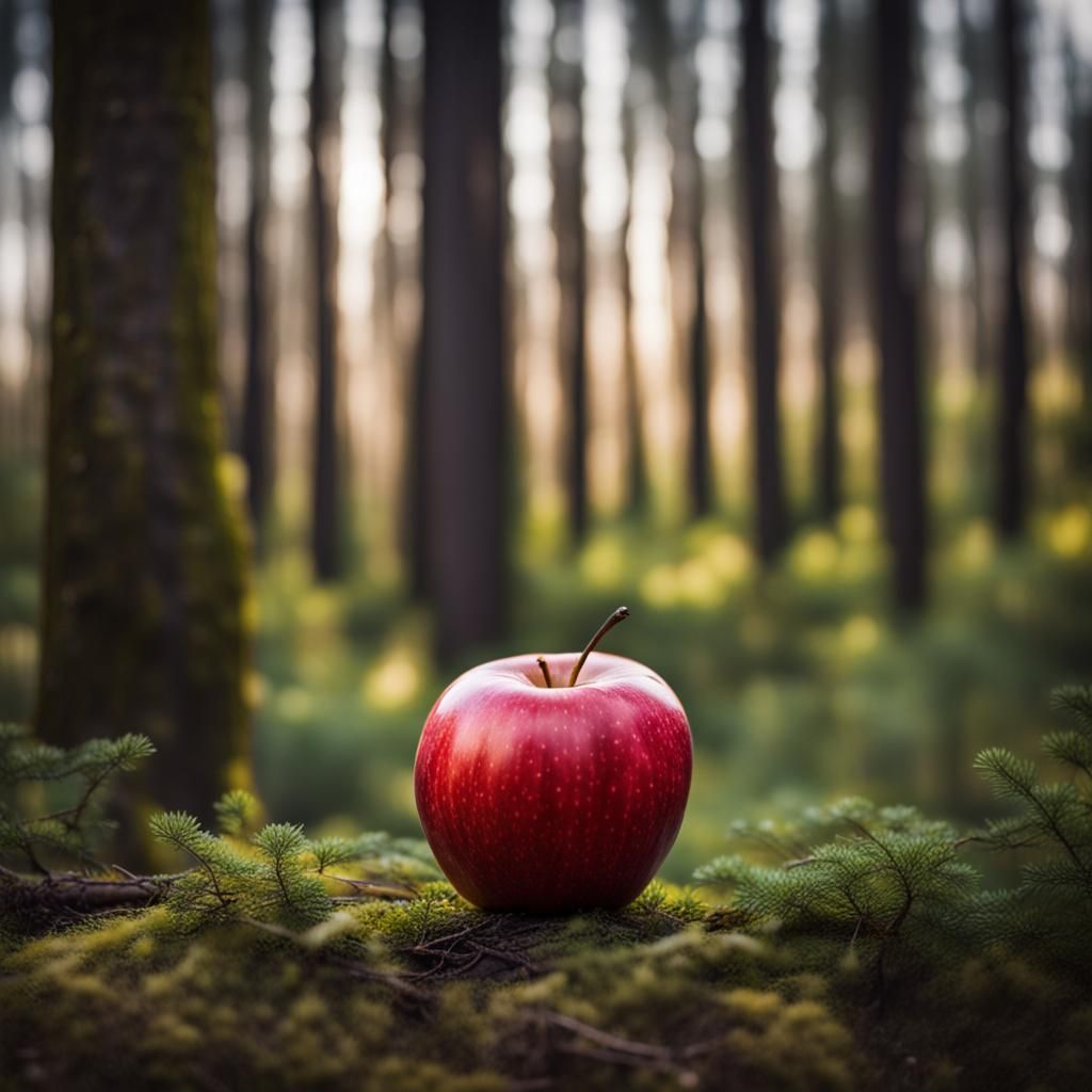 A Forest In A Apple - AI Generated Artwork - NightCafe Creator