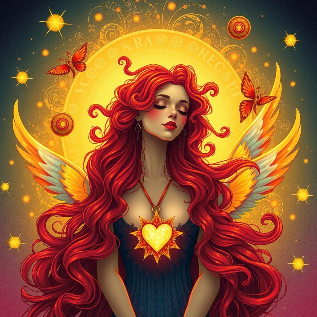 Creative aliveness circular art - Whimsical Goddess with Rad...