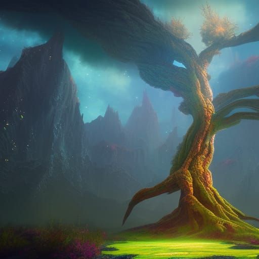 space tree, Bak - AI Generated Artwork - NightCafe Creator