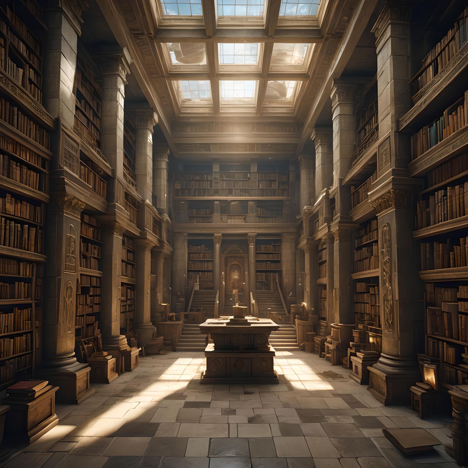 Inside the Library of Alexandria, 145 BC - AI Generated Artwork ...