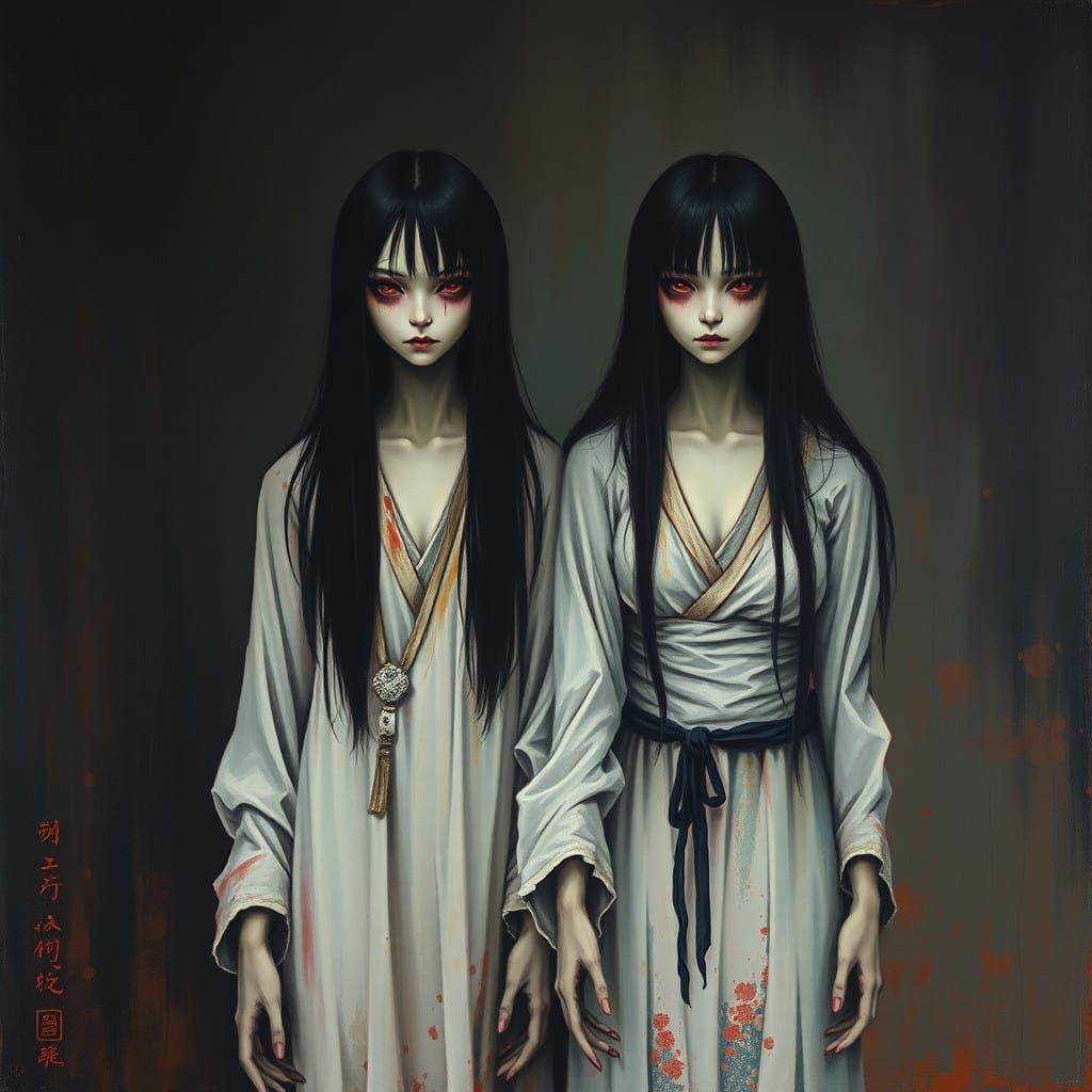 Sadako Yamaura and Kayako Saeki - Eerie Onryo Duo in Japanes...