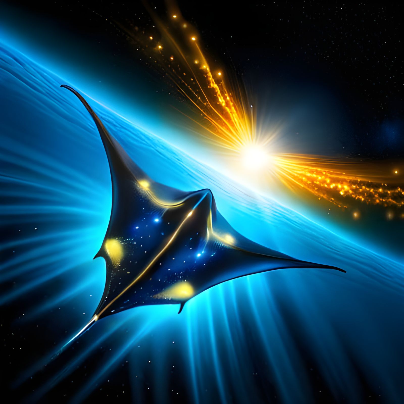Cosmic Space Ray (stingray) - AI Generated Artwork - NightCafe Creator