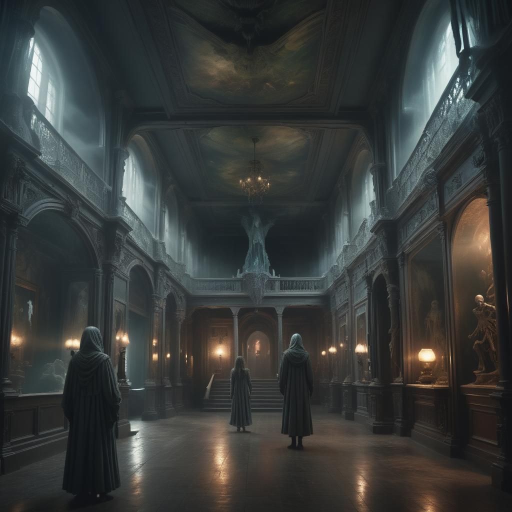 Spectral Spirit in a Haunted Museum Masterpiece - AI Art