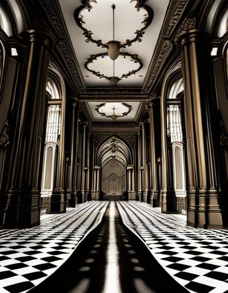 Baroque Gothic Hallway - AI Generated Artwork - NightCafe Creator