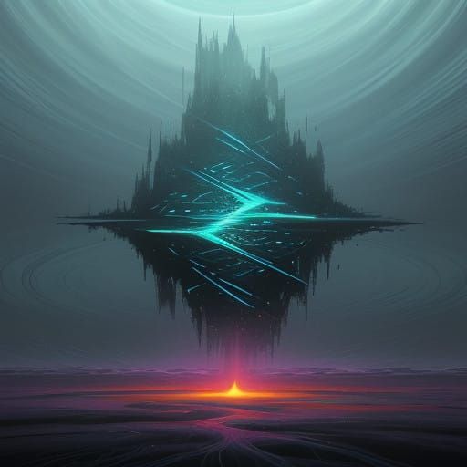 Vibrant Matrix Realm with Shimmering Code and Ethe... - AI Art