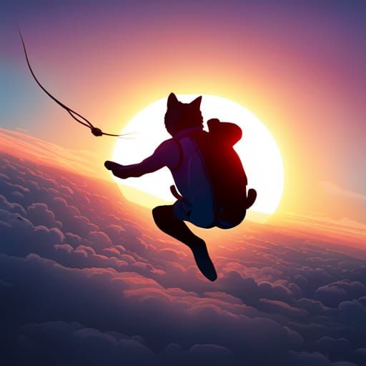 Skydiving Cat - AI Generated Artwork - NightCafe Creator