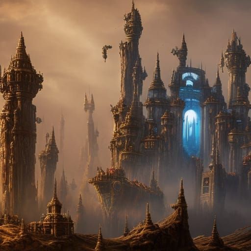 elaborate alien castle - AI Generated Artwork - NightCafe Creator