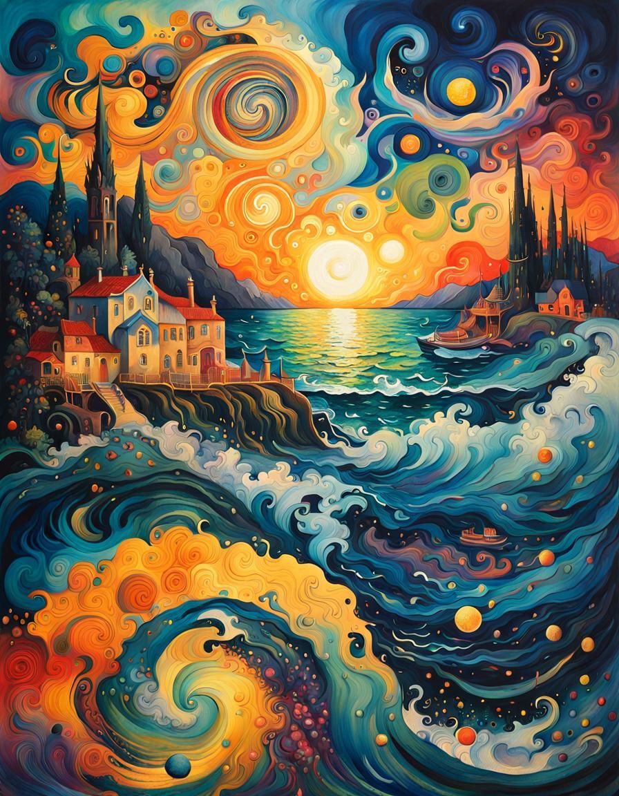 Artists painting a masterpiece Fantasycore Stylized splashy Watercolour ...