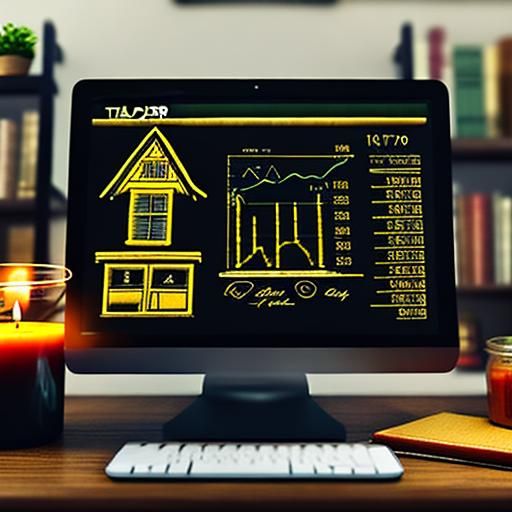 Trader, home broker, computer, candle graphic - AI Generated Artwork ...