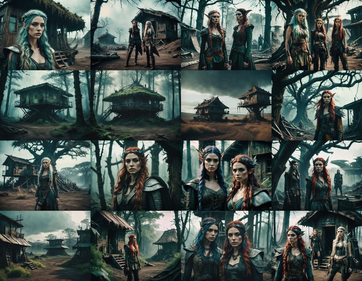 Pixie Princesses in Post-Apocalyptic Fantasy Land - AI Art