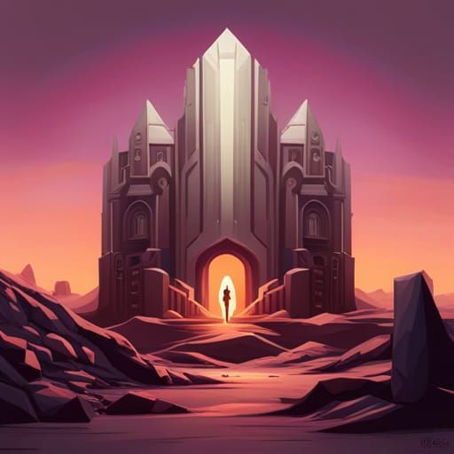a Monolith in a desert with alien tech inside - AI Generated Artwork ...