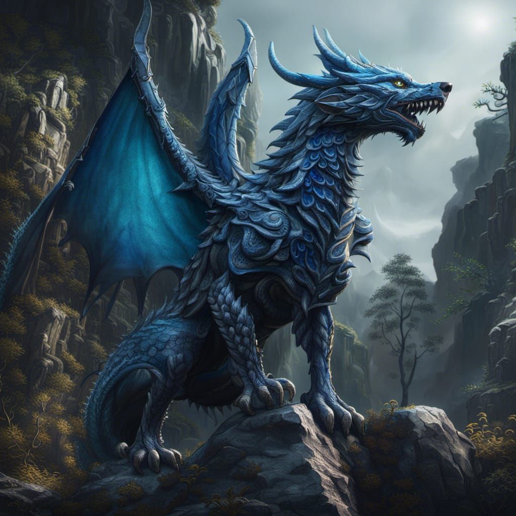 Sapphire Wolf - AI Generated Artwork - NightCafe Creator