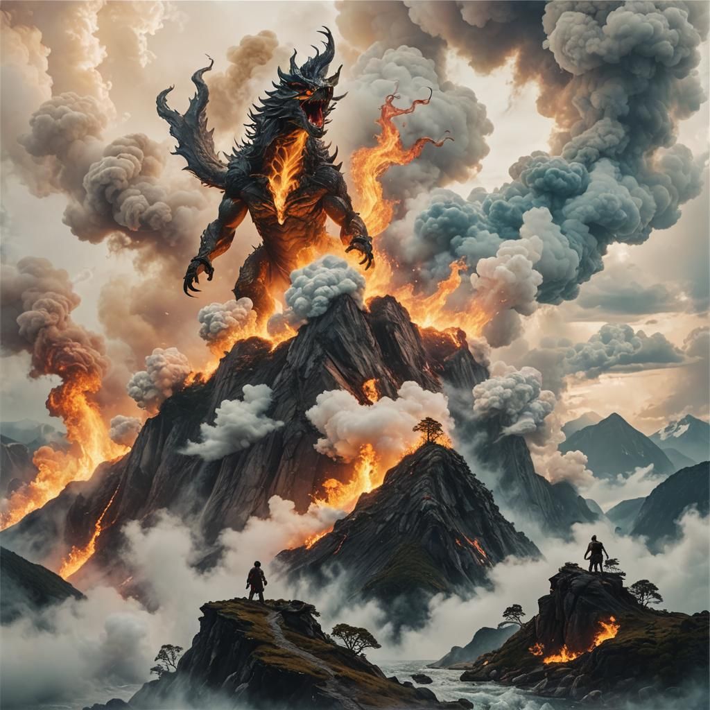 "This fire elemental is huge! We should gather the villagers and ...