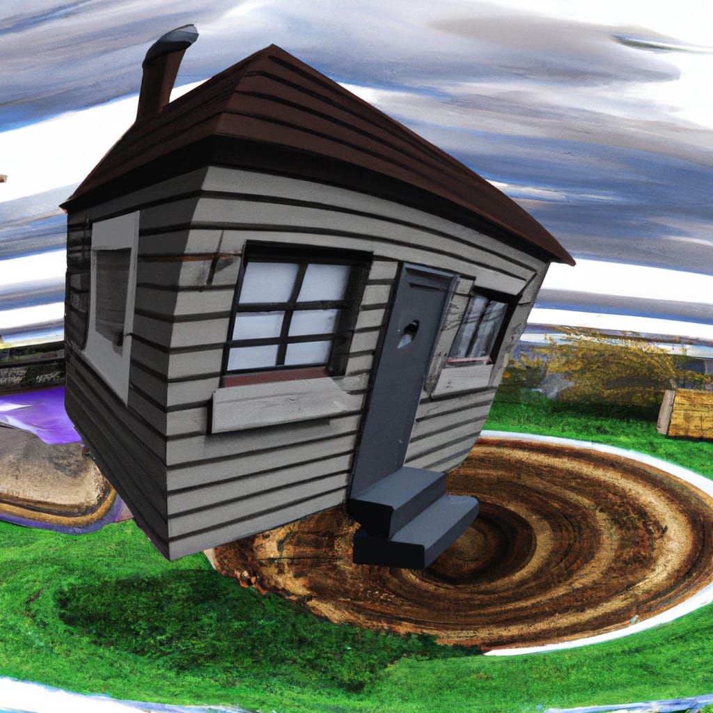 distorted house on a distorted world 3d rendering - AI Generated ...