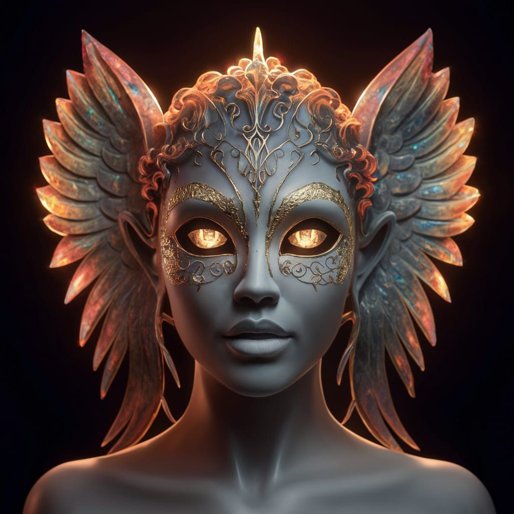 Angel Mask with Inclusions - AI Generated Artwork - NightCafe Creator