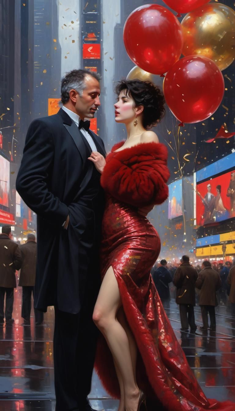 Countdown to Midnight on Time Square - AI Generated Artwork - NightCafe ...