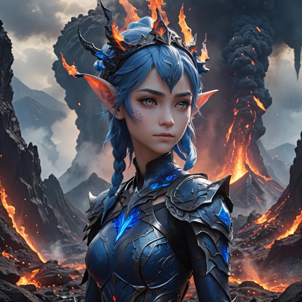 Beautiful volcano elf - AI Generated Artwork - NightCafe Creator