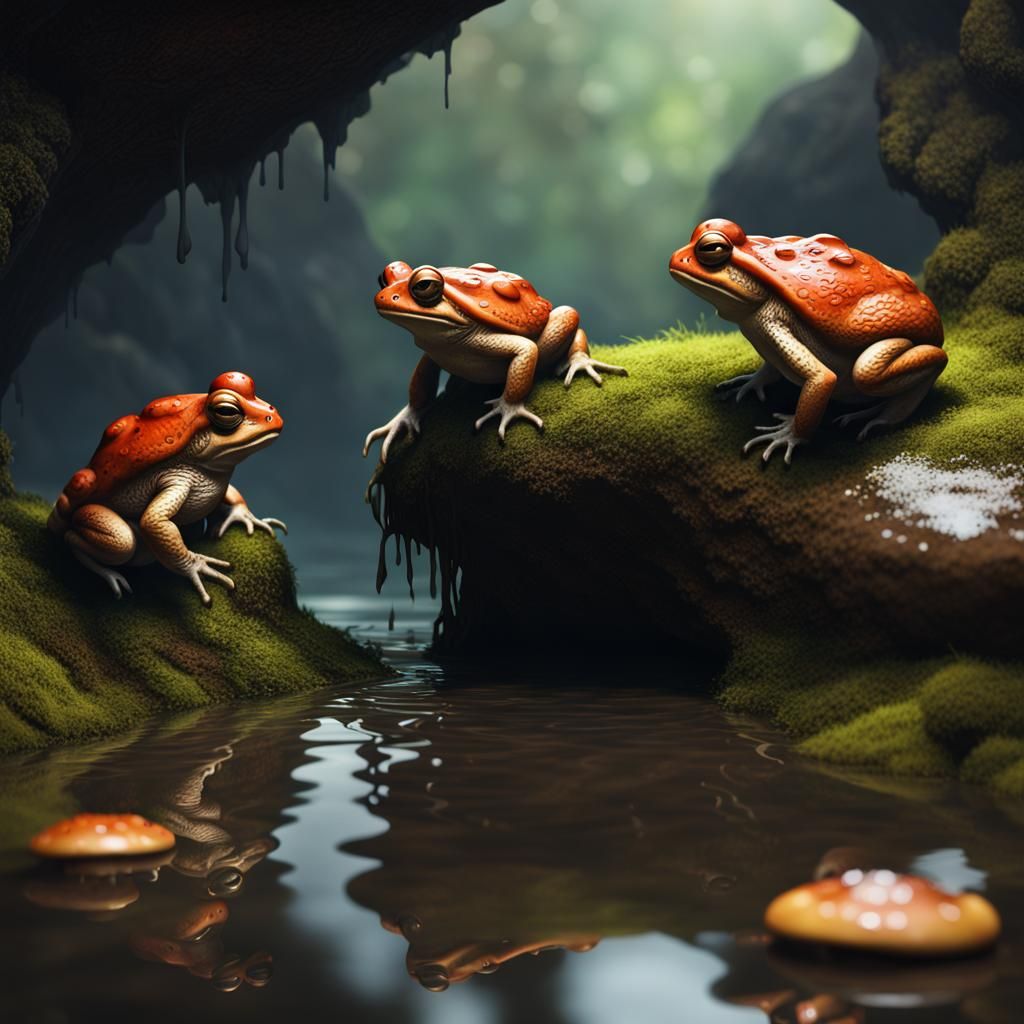 3 Toads - AI Generated Artwork - NightCafe Creator