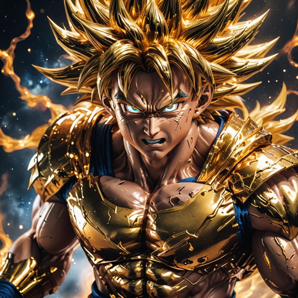 Gold Goku - AI Generated Artwork - NightCafe Creator