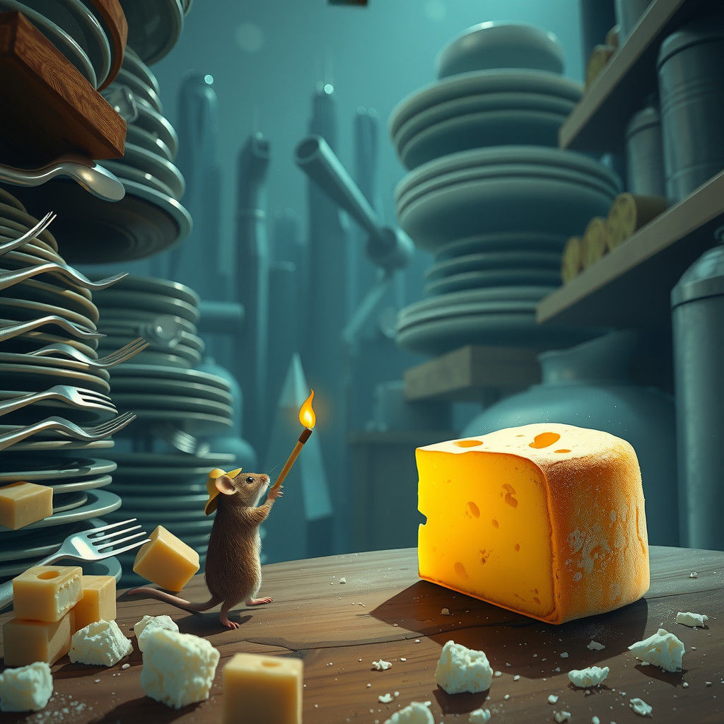 "A Brave Mouse's Journey: The Kitchen Expedition"