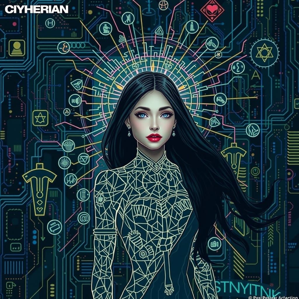 Communication - Ethereal Woman Embodied in Digital Anomaly