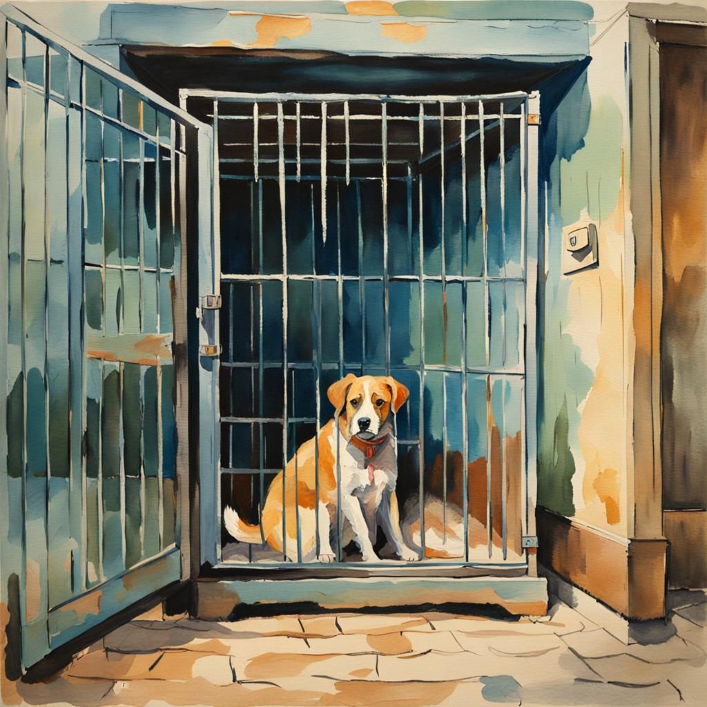 An empty kennel with no dog - AI Generated Artwork - NightCafe Creator