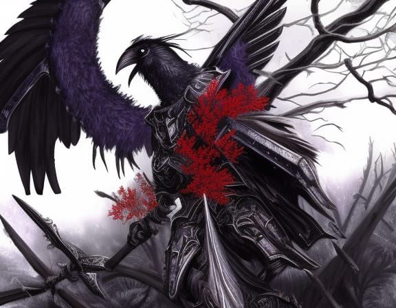 Raven knight assaulting the new fortress - AI Generated Artwork ...