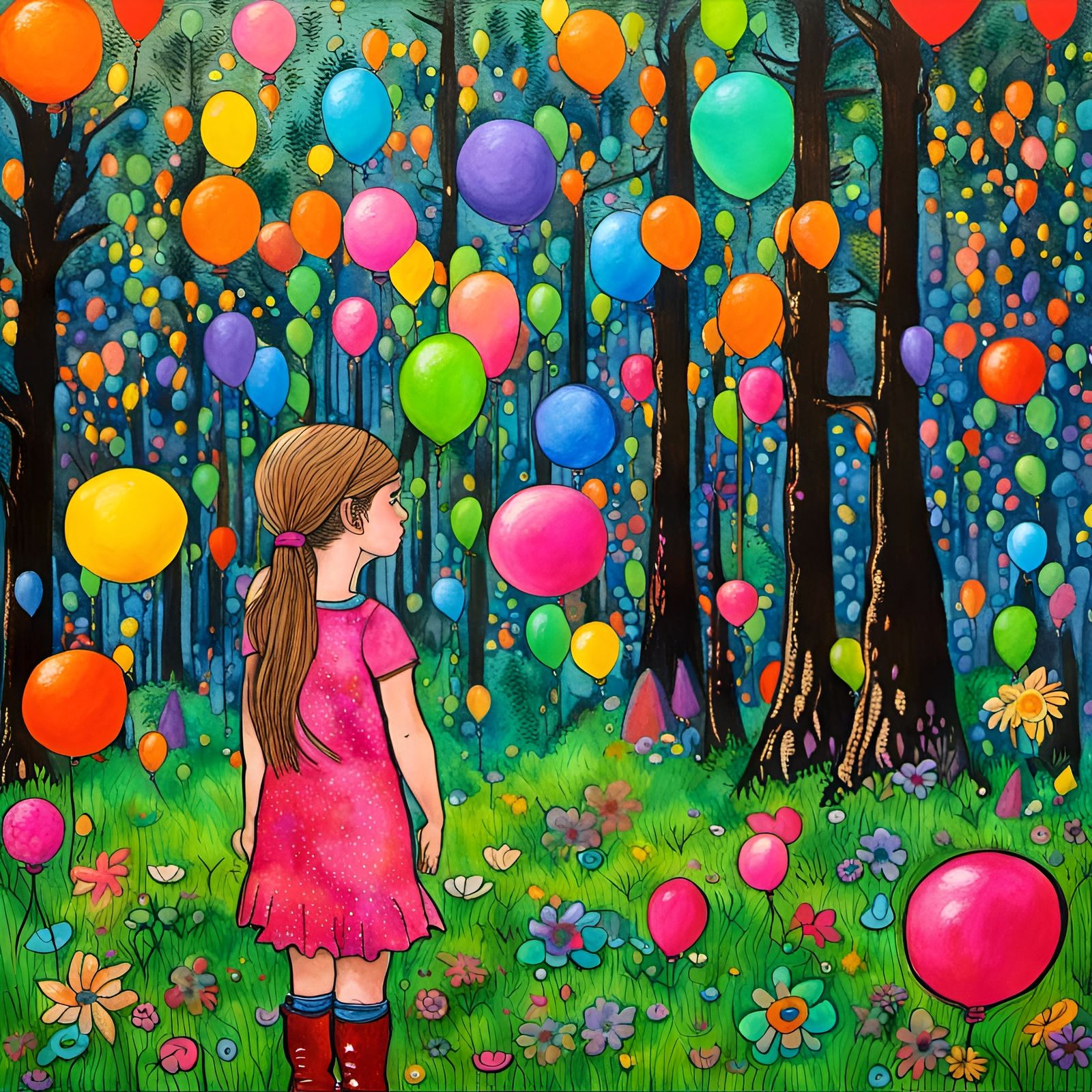 Balloon Forest - AI Generated Artwork - NightCafe Creator