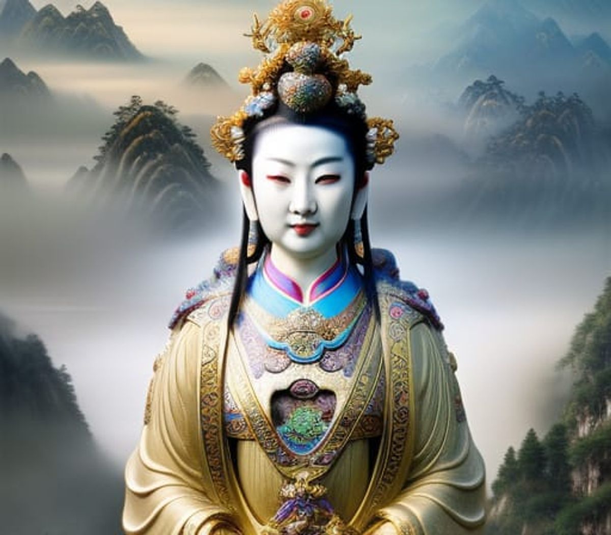 Chinese Goddess Guanyin - AI Generated Artwork - NightCafe Creator