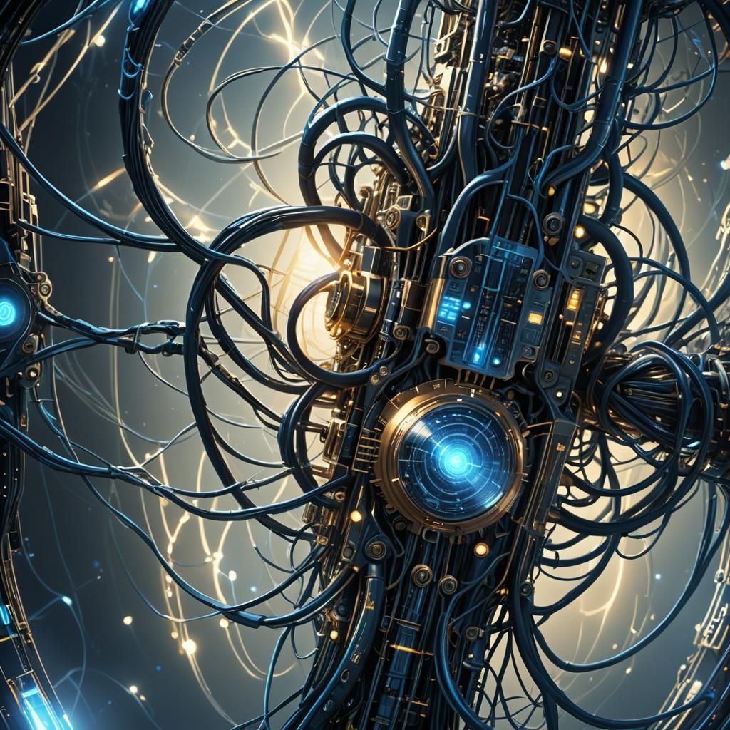 A pulsating, otherworldly quantum communication device, its intricate ...
