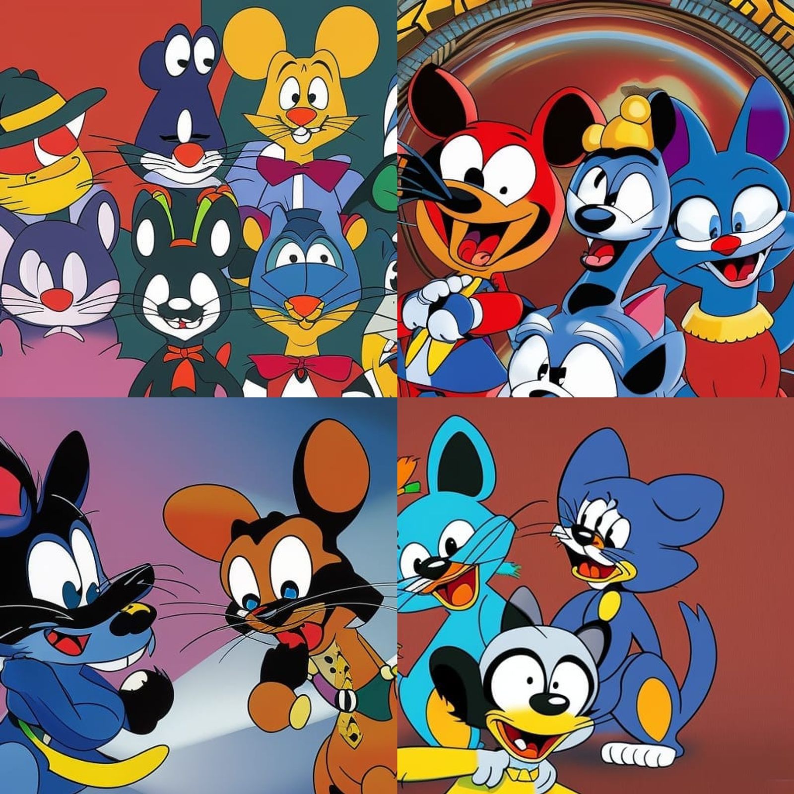 Fusion hybrid Itchy and Scratchy with Tom and Jerry, classic cartoon ...