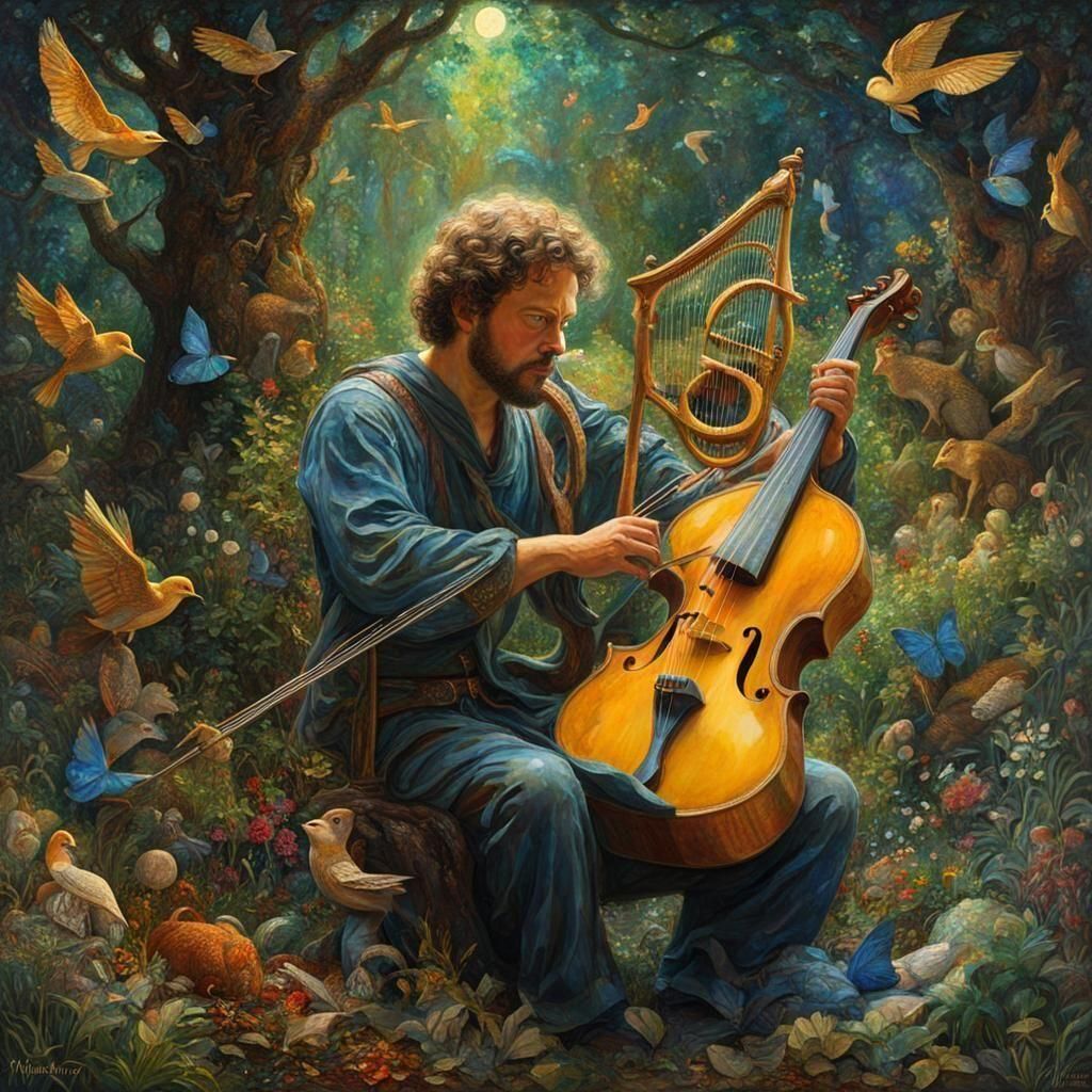 Orpheus Charms The Forest Creatures 2 - AI Generated Artwork ...