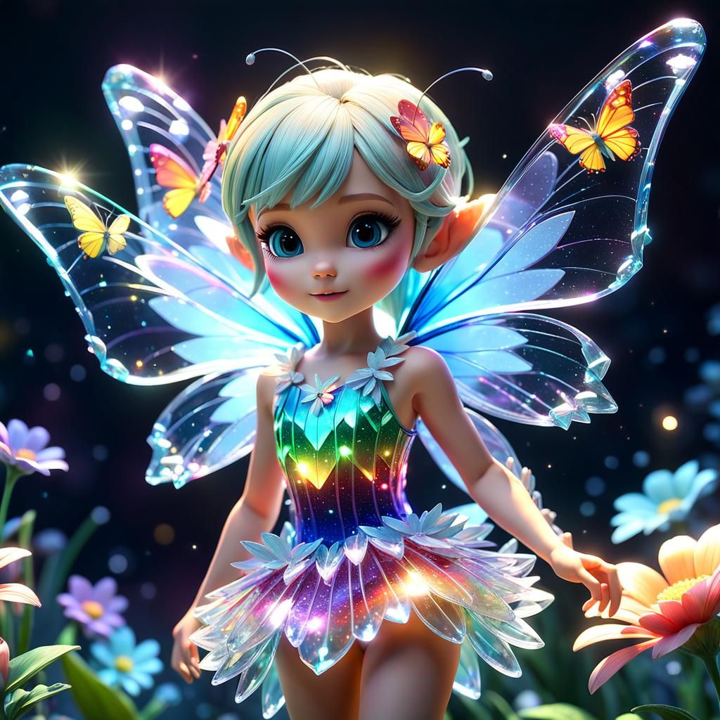 a cute little fairy in beautiful garden - AI Generated Artwork ...