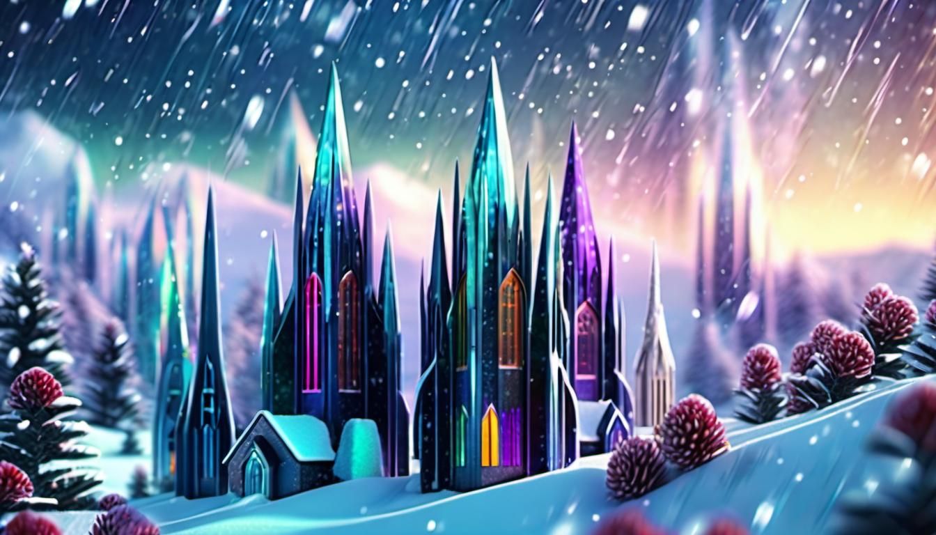model Christmas village of the future - AI Generated Artwork - NightCafe Creator