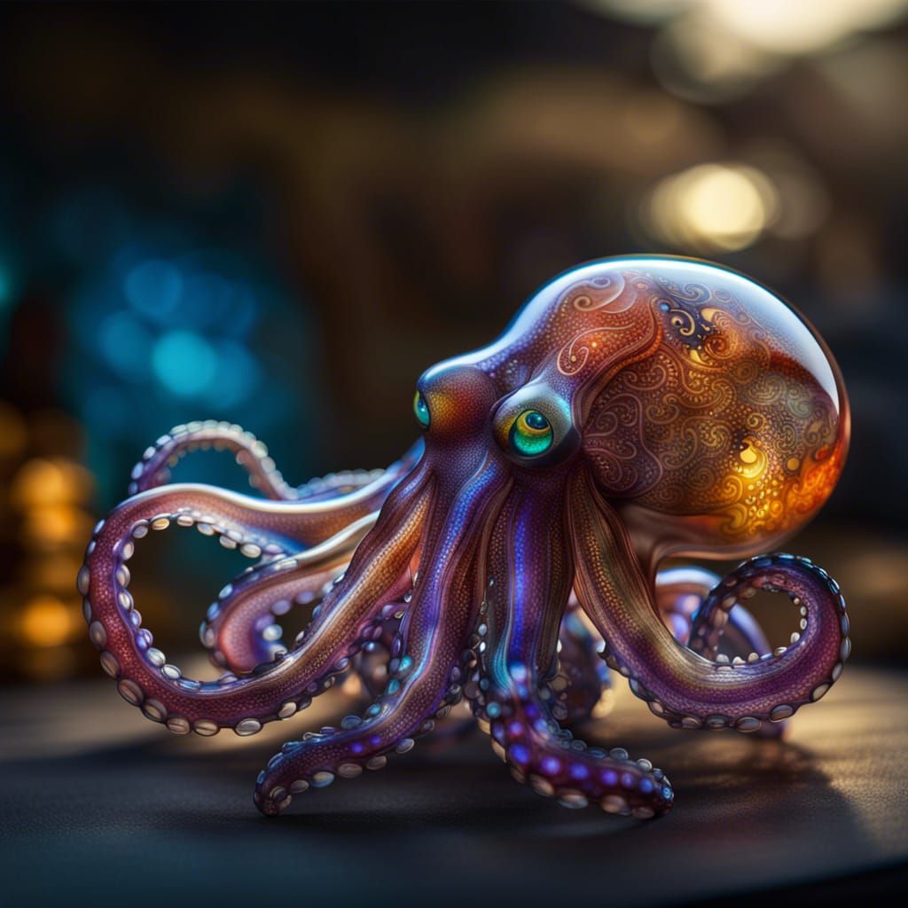 Glass Octopus III - AI Generated Artwork - NightCafe Creator