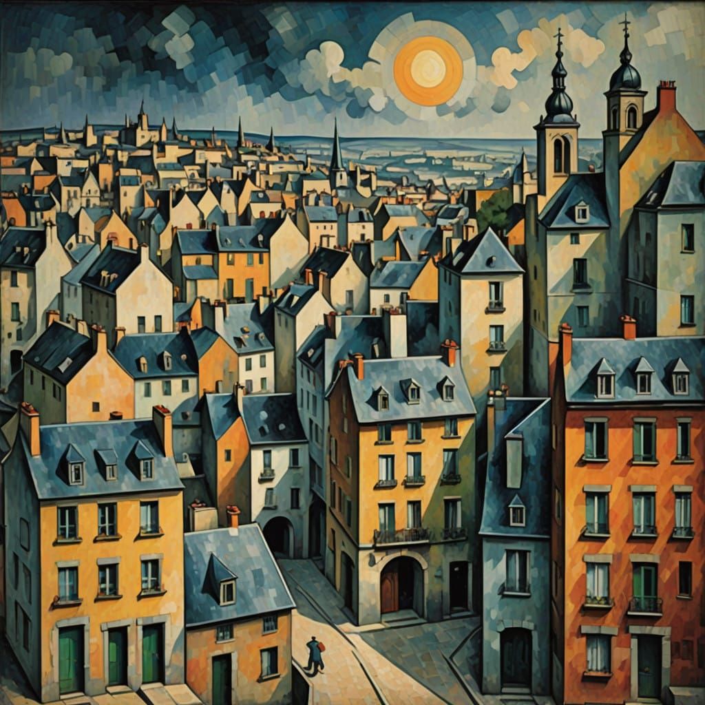 Paris cubism -as done by Picasso, Braque, Dalí, Cézanne, & Gris...