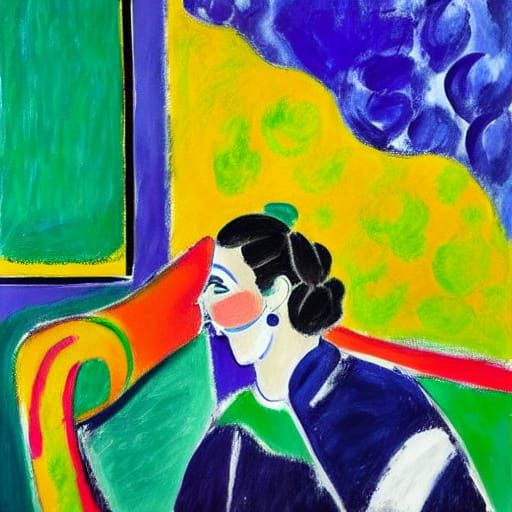 Henri Matisse style, Green eyes - Henri Matisse style, Green...