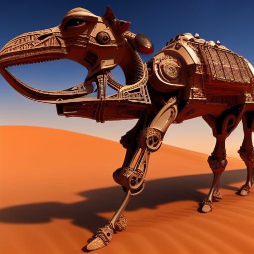 Cyborg camel V4 - AI Generated Artwork - NightCafe Creator