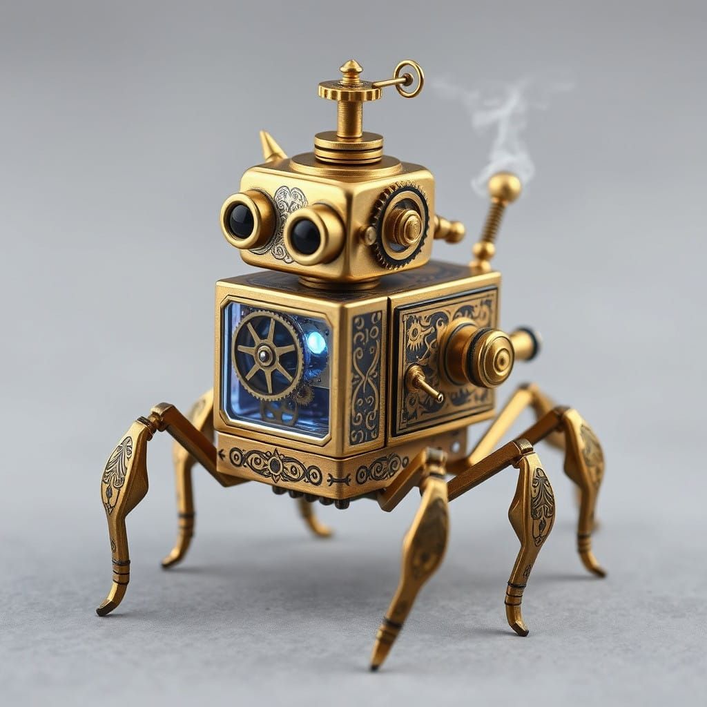 Mechano-Steampunk Construct: Clockwork Courier - AI Art