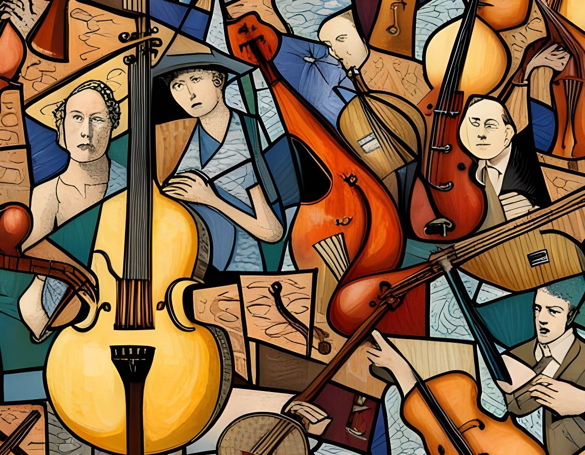 Musical Collage, dozens of individual pictures, collage, tessellation ...