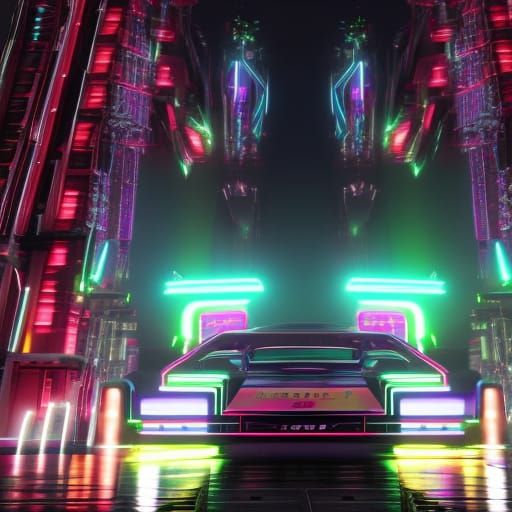 Neon Drift 09 - AI Generated Artwork - NightCafe Creator