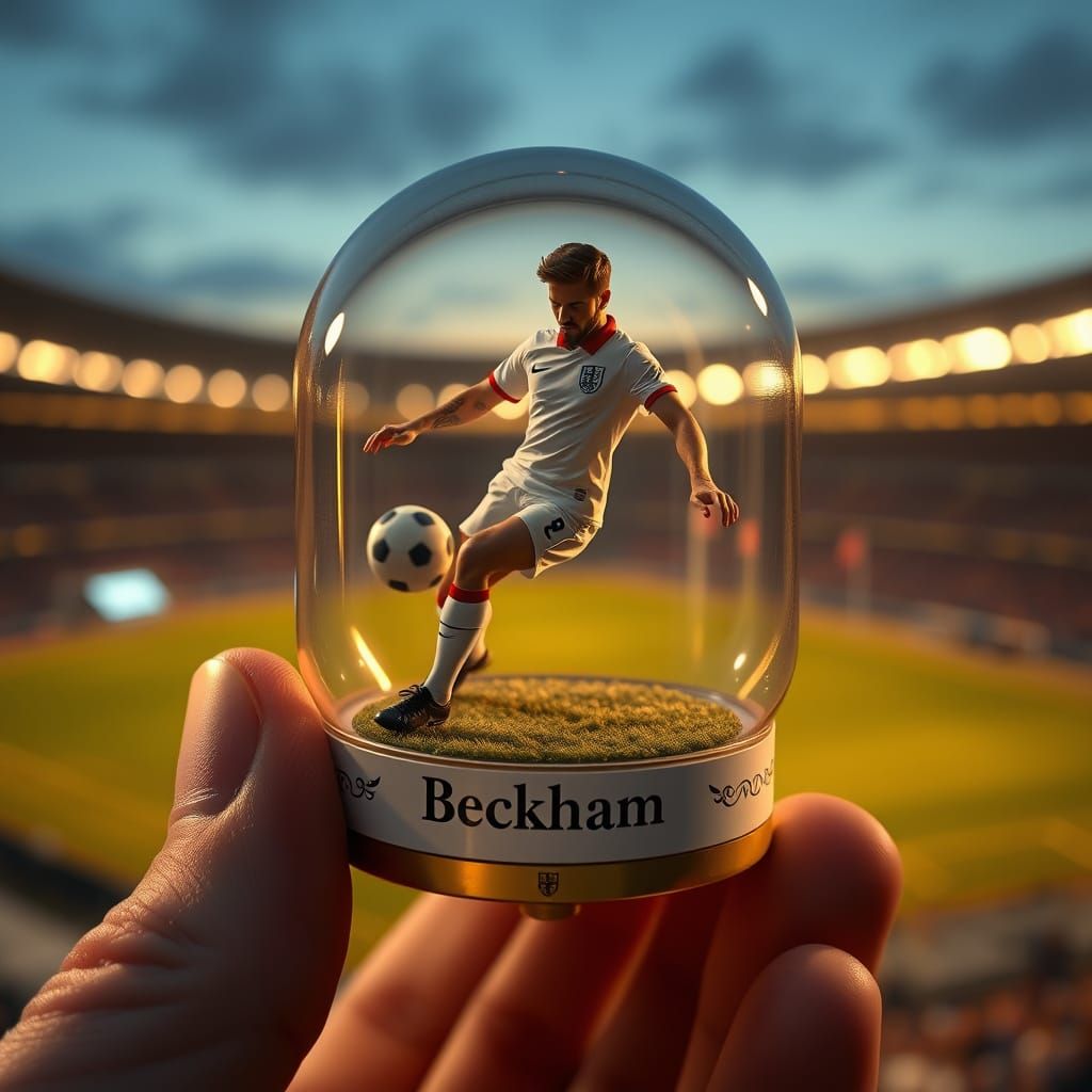 David Beckham in Flawless Free Kick Pose within Ga... - AI Art