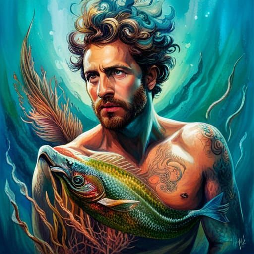 Merman Portrait - AI Generated Artwork - NightCafe Creator