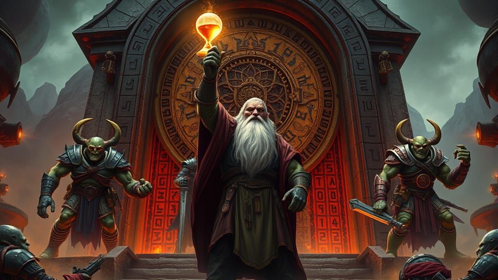 Mystical Guardians of Time in Epic Fantasy Style - AI Art