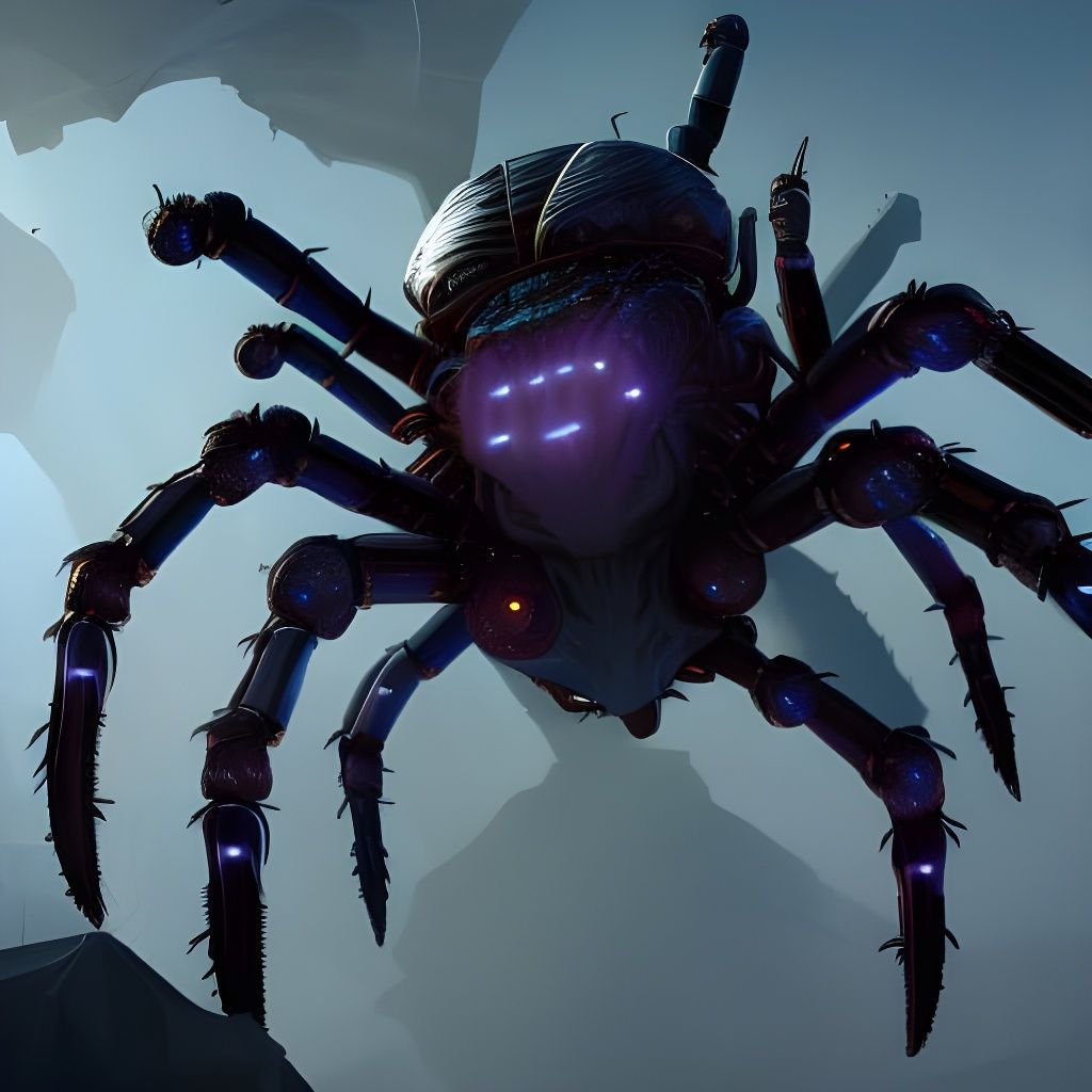 spider machine cyborg creature - AI Generated Artwork - NightCafe Creator